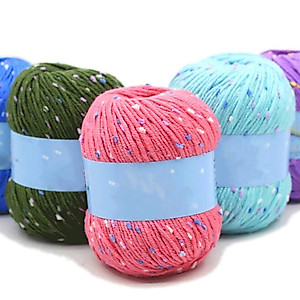 liyhh 50g Dots Knitting Sewing Thread Scarf Sweater Hat Crochet Craft DIY Woolen Yarn Craft Gifts Cotton and Acrylic Fiber Blue