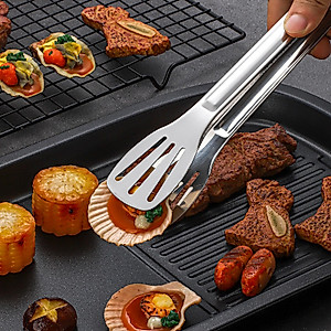 14 Pcs Polished Serving Utensils, Stainless Steel Serving Set Include Serving Spoons, Serving Fork, Slotted Serving Spoons, Serving Tongs for Home Parties Buffet,Dishwasher Safe