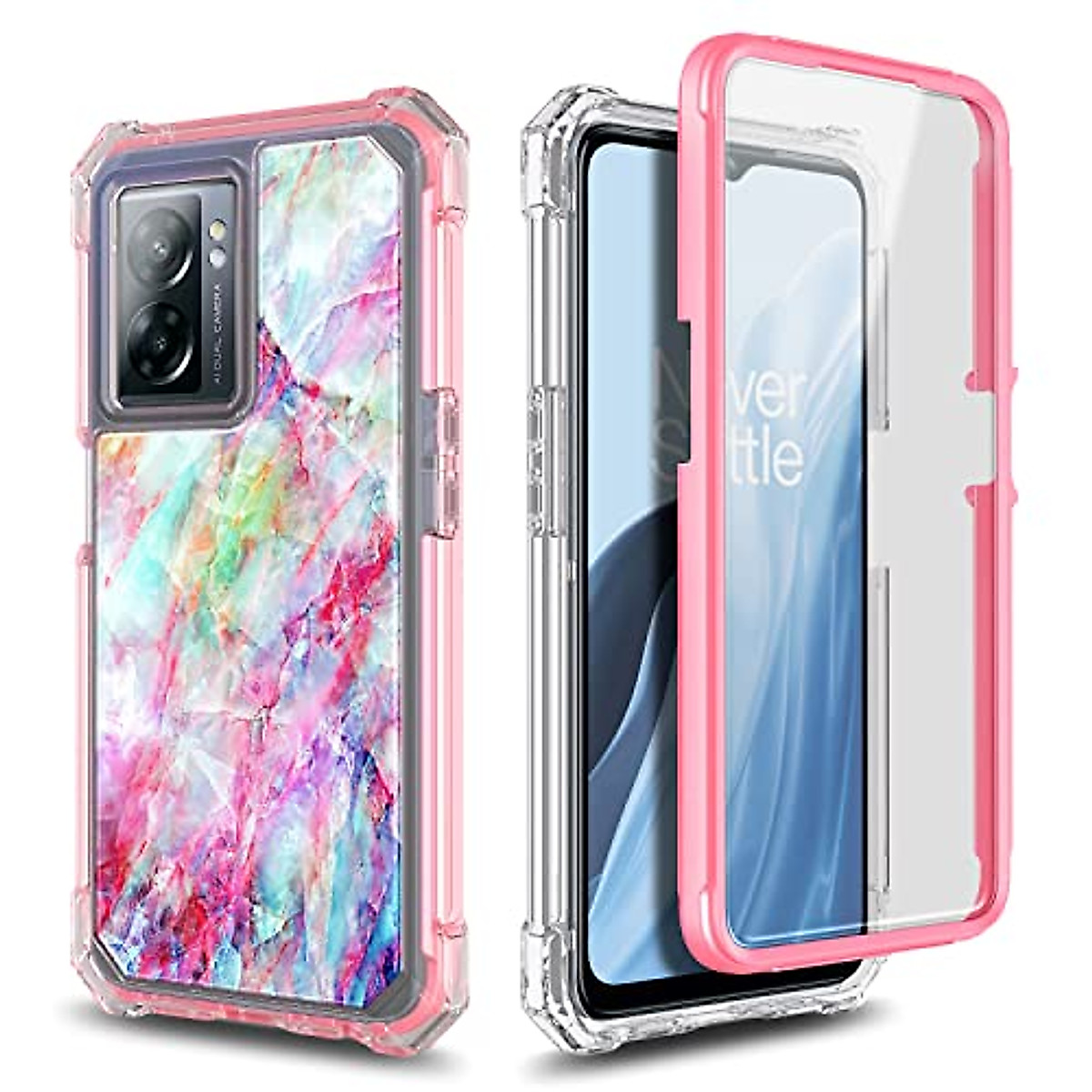 NZND Compatible with OnePlus Nord N300 5G Case with [Built-in Screen Protector], Full-Body Protective Shockproof Rugged Bumper Cover, Impact Resist Durable Phone Case (Fantasy)