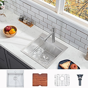 Black Farmhouse Sink, Stainless Steel Apron-Front Farm Sink, Single Bowl 33 Inch Farmhouse Kitchen Sink Workstation With Accessories