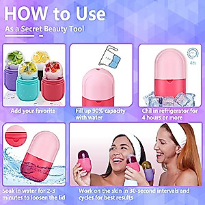 Ice Roller For Face Silicone Ice Face Roller Skin Care Facial Ice Roller Icing Tool Ice Holder For Face Icing Ice Mold For Face Icing Face Ice Pod Skincare