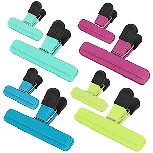 TACGEA Chip Clips, 8 Pack Food Clips, Bag Clips for Food Storage with Air Tight Seal Grip (4 Large and 4 Small)