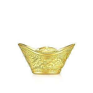 Chow Sang Sang 999.9 24K Solid Gold Price-by-Weight 3.74g Gold Yuanbao Gold Ingot Gold Ornament for Women and Men 93957O