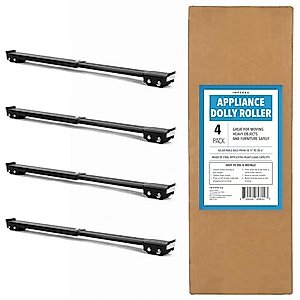 IMPRESA - XL Appliance Dolly w/ 18.5-28.75 In Extendable Slider - 770lb Capacity Appliance Rollers w/Adjustable Base for Washer and Dryer - Wheels for Kitchen Appliances & Heavy Furniture (4 Pack)