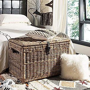 Misc 35" Wicker Storage Trunk Gray Rattan