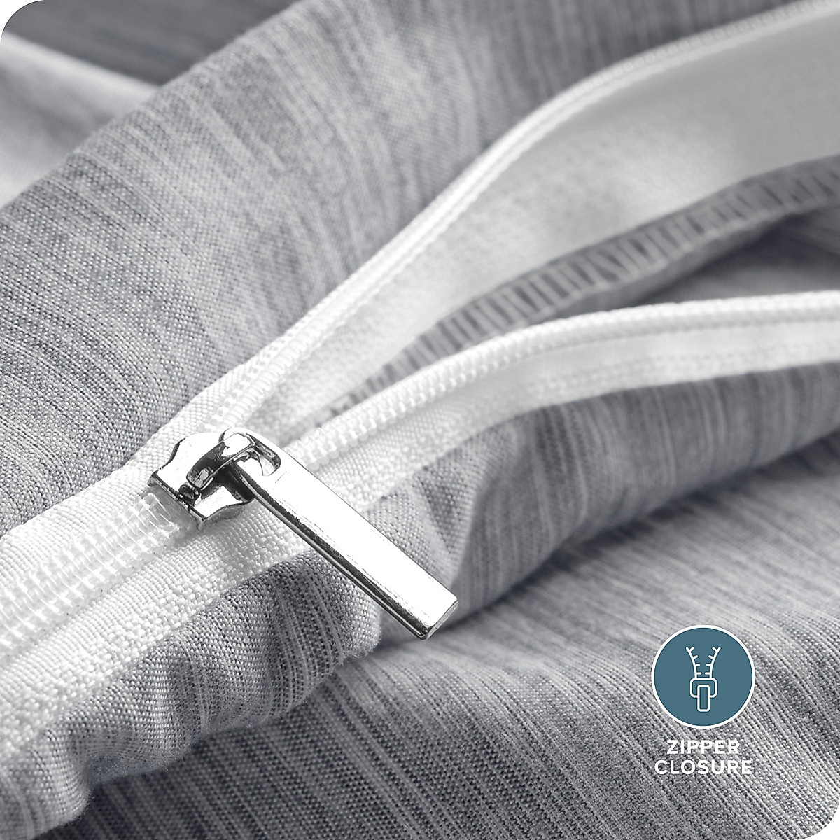 Bare Home Duvet Cover - Queen Size Bedding Set - Premium 1800 Super Soft Collection - Lightweight, Cooling - Soft Breathable Duvet Cover (Queen, Heathered Charcoal)