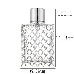 ccHuDE 100ml 3.4Oz Clear Glass Spray Bottles Empty Square Perfume Fine Mist Atomizer Refillable Essential Oil Container for Travel