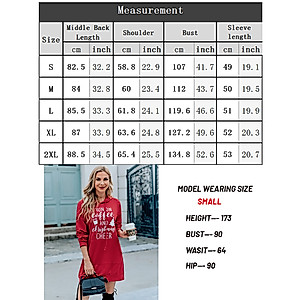 Quenteen I Run On Coffee and Christmas Cheer Sweatshirt Dress For Women Casual Loose Fitiing Hoodies Dress Red Small