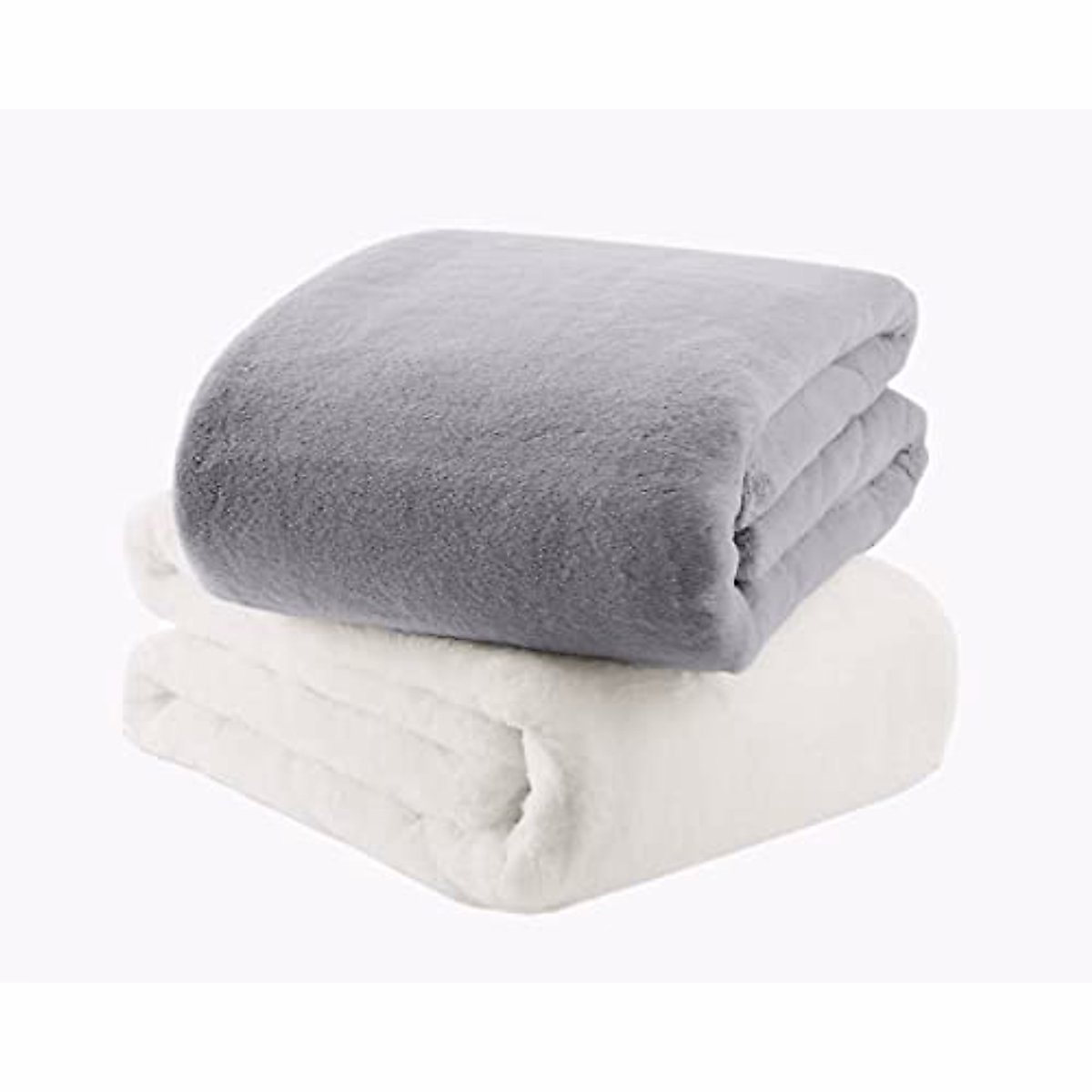 Gravity Blanket Weighted Blanket, Faux Fur Rabbit Blanket, 10 lbs Grey 48" x 66", The Original Weighted Blanket for Sleep, Breathable Throw Blanket