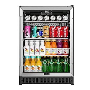 Galanz GLB57MS2B15 172 Cans Built in Beverage Refrigerator, Digital Temperature Control, White LED Interior Lighting, Stainless Steel