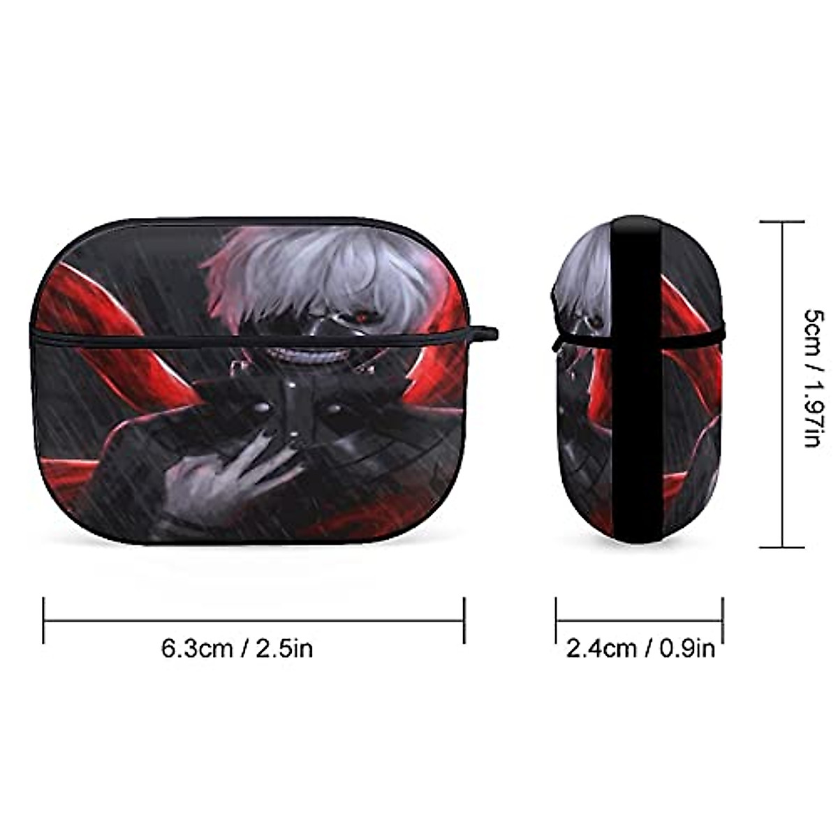 Anime Printing for AirPods Pro Case, Whole Body Printing Shockproof Protective Cover Case with Keychain Compatible with AirPods Pro