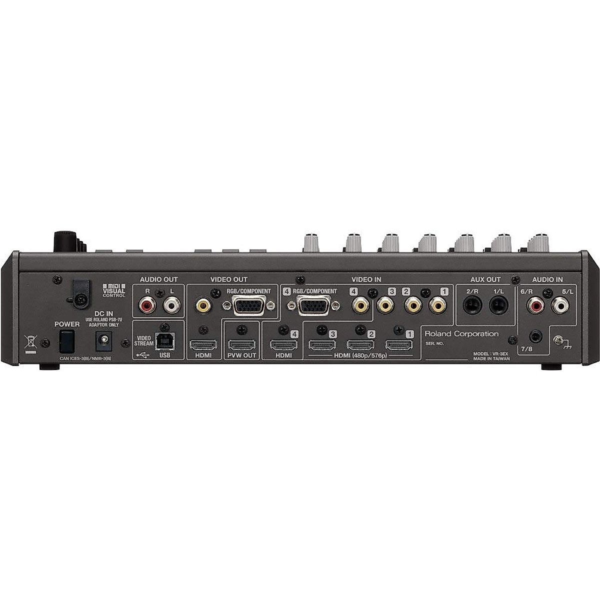 Roland VR-3EX All-in-one AV Mixer with Built-in USB Port for Web Streaming and Recording, 2.5" Multiview Touchscreen Monitor, Standard Definition 16:9 Mixing Engine, Scalers on Channel 4 and Output