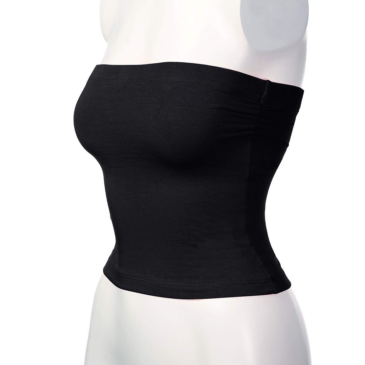 HATOPANTS Tube Crop Shapewear Tops Strapless Cute Sexy Cotton Basic Casual Black L