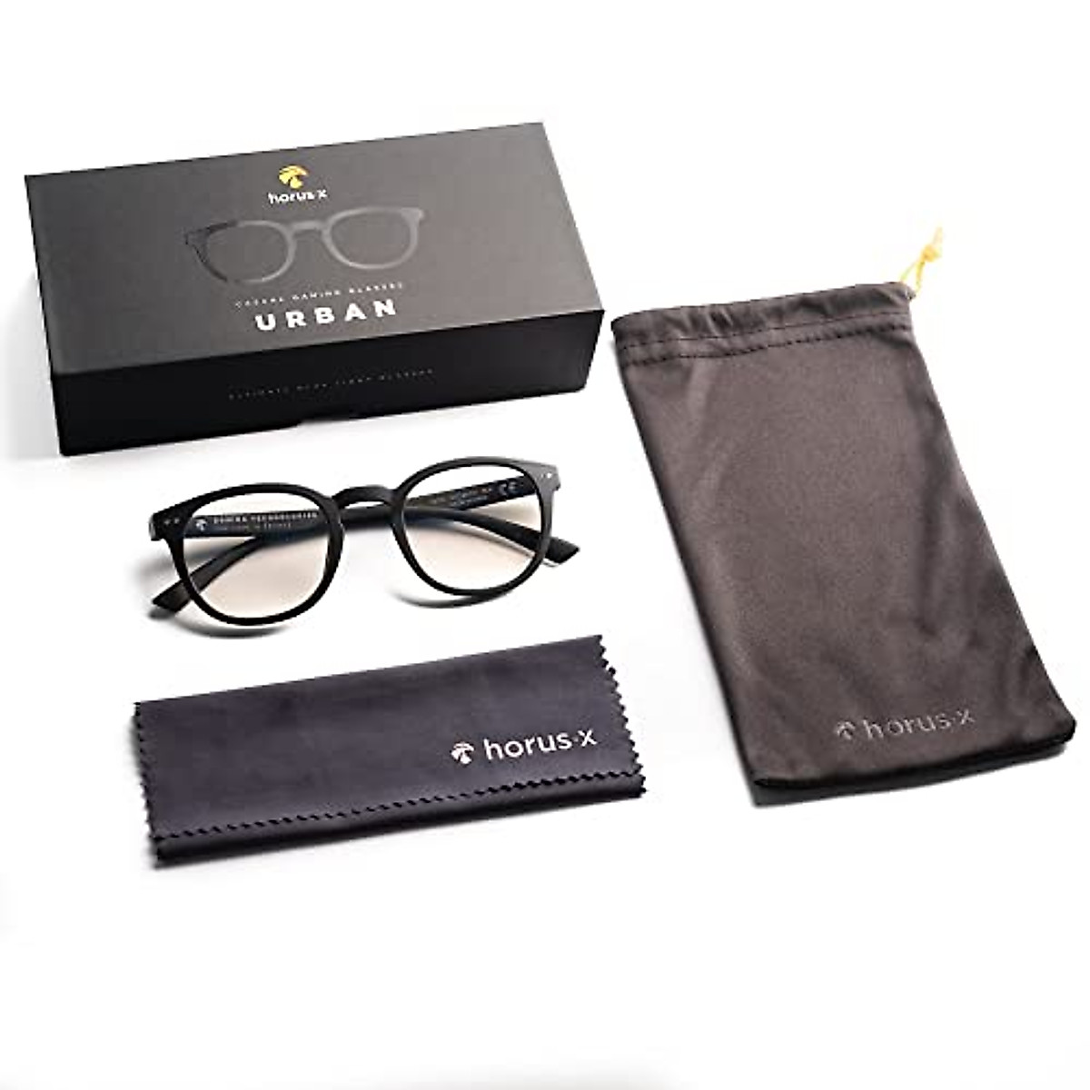 Horus X ® • Round Blue Light Glasses | Computer Glasses for Screens: Anti-Fatigue & Eyestrain Relief | Men and Women | URBAN Clear