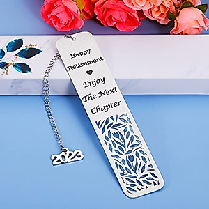 2023 Retirement Gifts for Women Men Bookmark for Book Lovers with Chain Happy Retirement Appreciation Gift for Coworker Nurses Doctors Dad Mom Teacher Boss Employee Leaving Going Away Gift for Friend