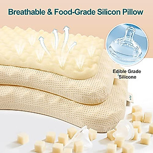 willai Baby Toddler Pillow,Soft and Breathable Silicone Pillow with Machine Washable,Suitable for Baby Bed,Toddler Travel Bed,Kids Bed.