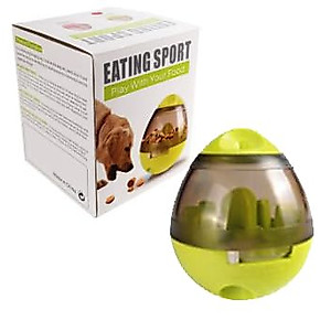 Generic Pet Enrichment Toy Ball with Interactive for Activity Structure, Treat Dispenser Feeder for Dog, Rabbit, Hamster, Cat, Guinea Pig and More. (Green-Yellow)