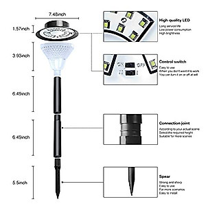 Solar Pathway Lights Outdoor,High Lumens Landscape Path Lights,IP65 Waterproof Auto On/Off White Solar Driveway Light,Long Lasting LED Solar Walkway Back Yard Lights for Garden Lawn Patio Walkway-2PCK