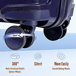 Joyway Luggage Sets,3 Piece Suitcase Set Carry On Luggage with Spinner Wheels,Hardside PP Durable Luggage with TSA Lock(Blue, 11 piece set)…