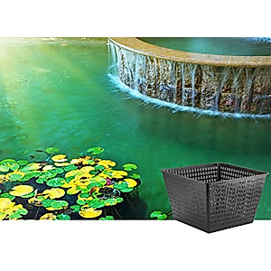 Little Giant 566556 UPB-1212-PW Square Aquatic Plant Basket for Ponds, 11.35 inches Square x 7.35 inches high, Black, 566556