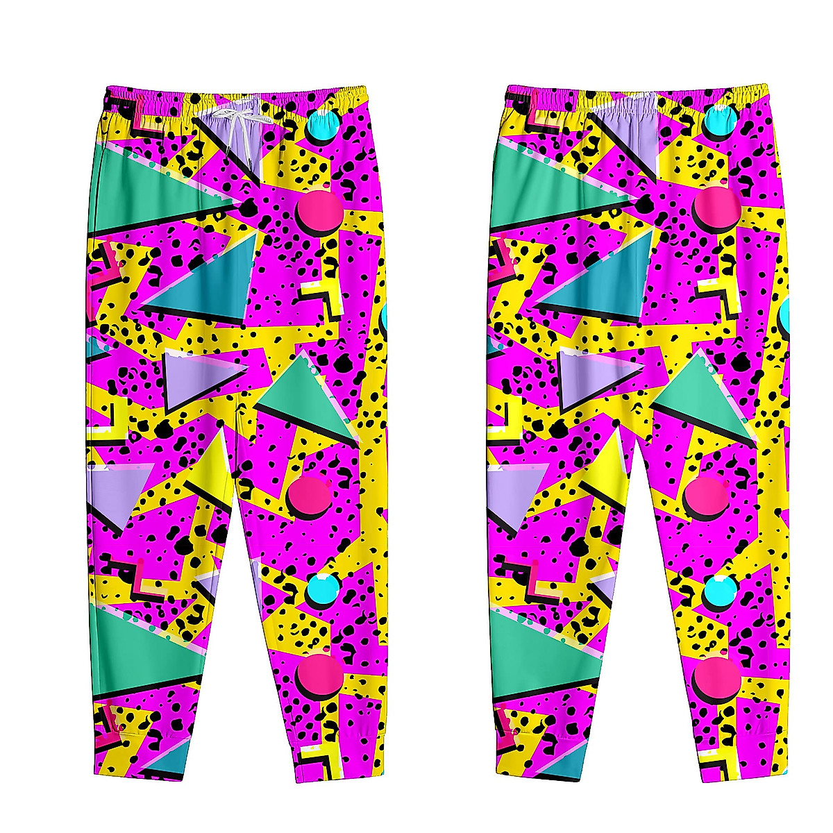 XINQIXAA Men's Jogger Sweatpants,80s Pants 90s Theme Athletic Track Pants,80s Costumes for Men Workout Jogger Pants Black