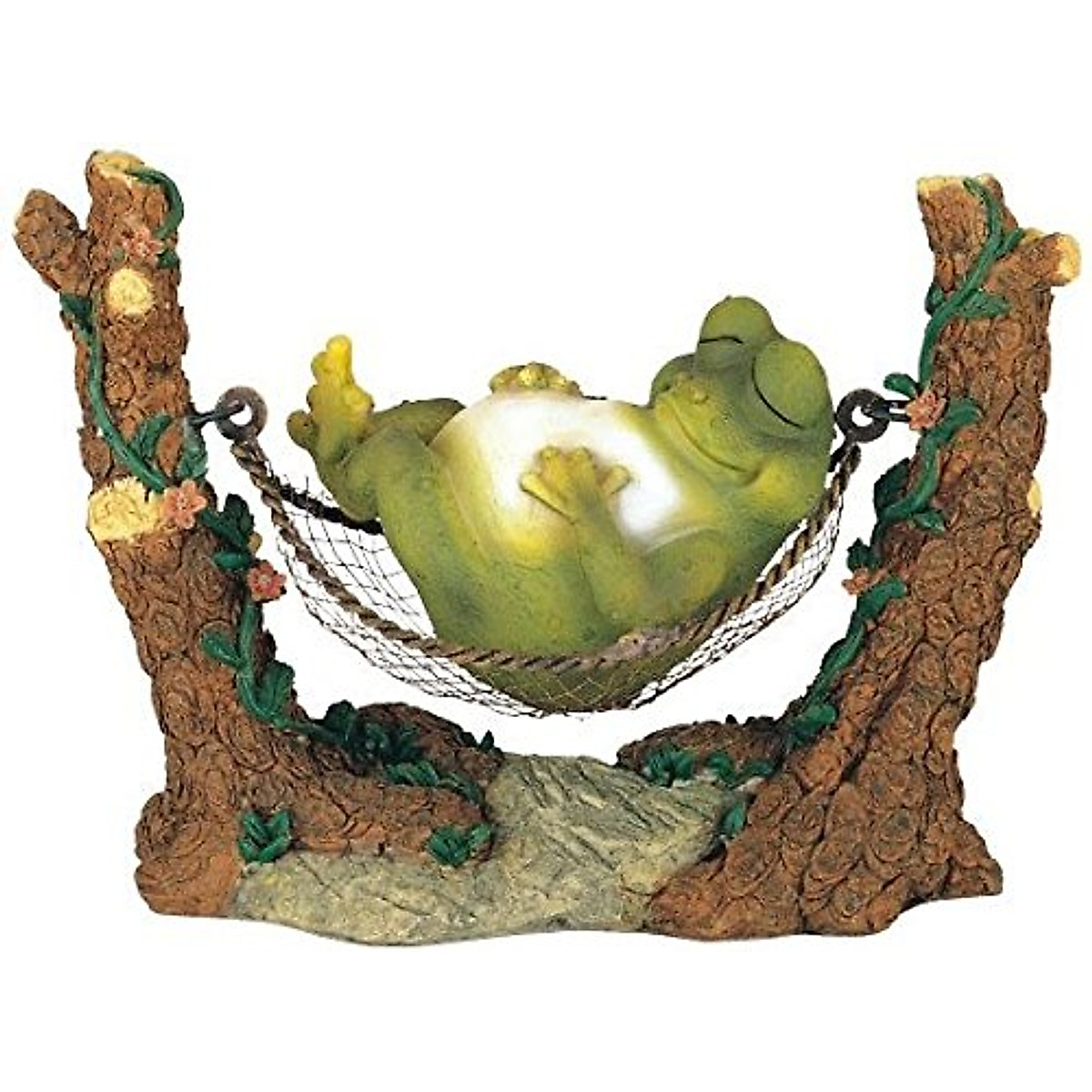 George S. Chen Imports SS-G-61047 Frog On Hammock Garden Decoration Collectible Figurine Statue Model