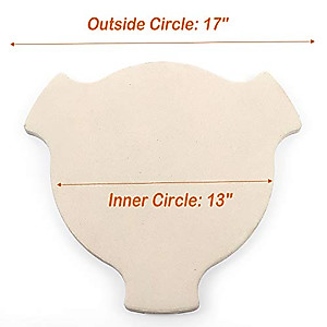 BBQ Future 17" Heat Deflector Stone, Heavy Duty Ceramic Pizza Stone, Plate Setter, Heat Diffuser Plate Compatible for Char-Griller 6201, Fits 20" AKORN Kamado Grill, Large Big Green Egg and More