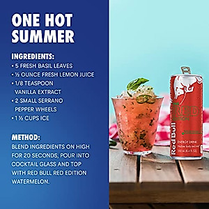 Red Bull Red Edition Watermelon Energy Drink, 8.4 Fl Oz, 24 Cans