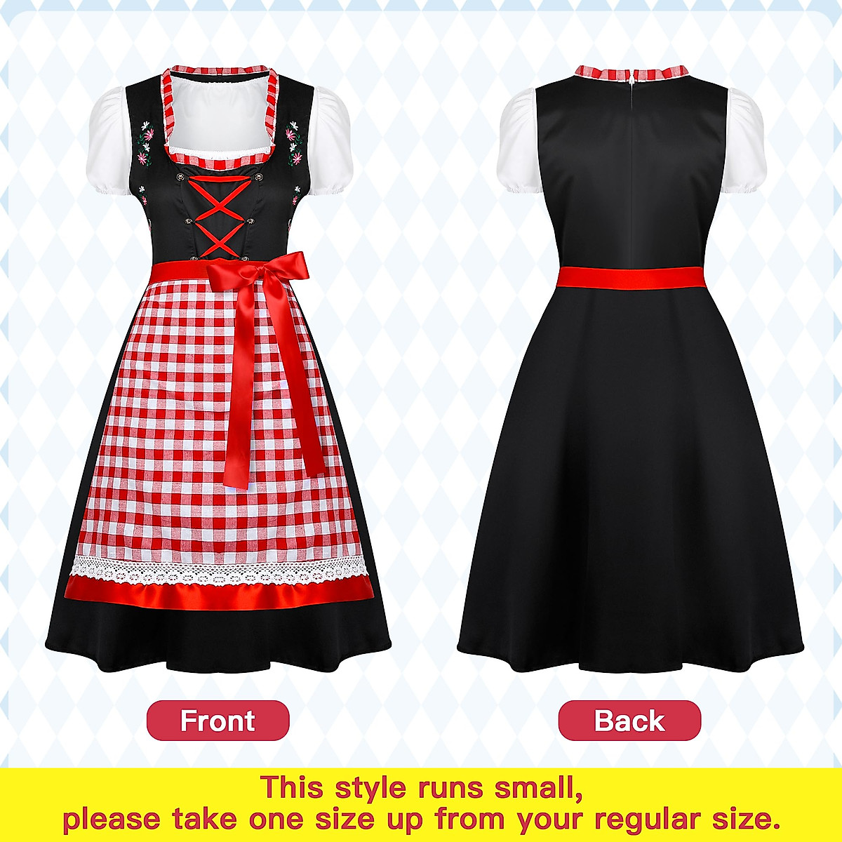 QZYL Oktoberfest Costumes Women, German Dresses for Oktoberfest Women, Dirndl Dresses Outfit for Bavarian Oktoberfest Carnival