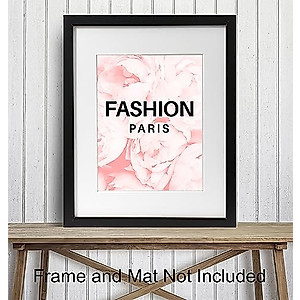 Designer Fashion Wall Art & Decor - 8x10 Glam Room Decor - Luxury Living room Home Decor - Designer Wall Art Poster Picture - Pink Bedroom Wall Art - Couture Glamour Wall Art - Luxury Gift for Woman