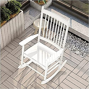OZCULT Desk Chairs Arm Chair Outdoor Porch Rocking Chair for Front Porch Heavy Duty, Balcony Garden Seat for Decks/Lawn/Backyard/Pool, Loads 330lbs, Set of 2