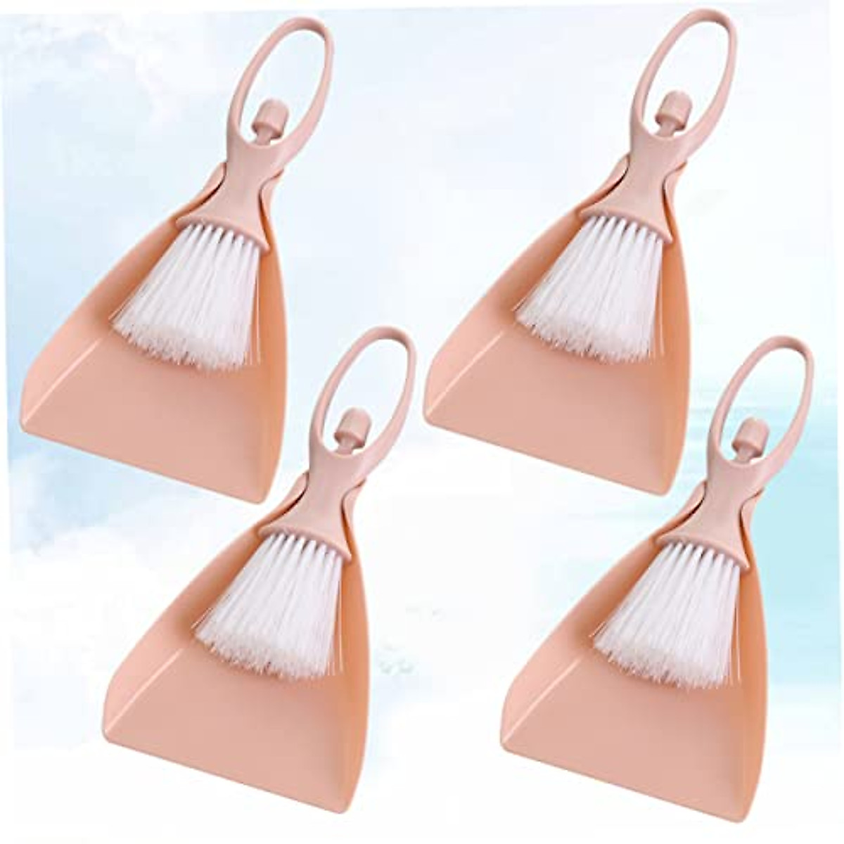 COLLBATH 4 Sets Household Supplies Mini Broom and Dustpan Set Portable Cleaning Set Whisk Brooms Cleaning Brushes Gadget Cleaning Utensils Lecrueset Pans Desktop Cleaner Cleaning Tools Pink