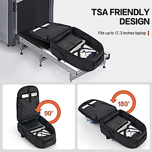 OIWAS 15.6 Inch Rolling Backpack for Adults Loptop Wheeled Backpack with Wheels Travel Carry on Luggage Bag Work School Computer Bag Business Trolley Men Women 30L Black