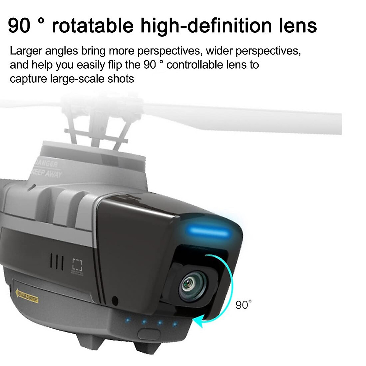 CHUO C128 Drone Model, Remote Control Helicopter for Adults, RC Helicopter Toys 2.4G 4CH Aileronless RC Airplanes Military Aircraft Helicopter Model - RTF Version