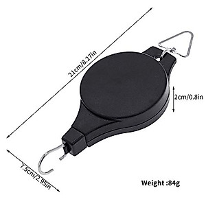 6 Pack Plant Pulley Retractable Hanger, Easy Reach Plant Pulley Adjustable Height Wheel for Hanging Plants Heavy Duty, Indoor Outdoor Plant Hanger for Garden Baskets Pots & Birds Feeder - Black