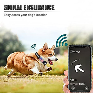 Reflective AirTag Dog Collar, FEEYAR Waterproof Air Tag Dog Collar [Black], Integrated Apple AirTag Holder Dog Collars with Flag Patch, GPS Tracker Dog Collar for Small Medium Large Dogs [Size XL]