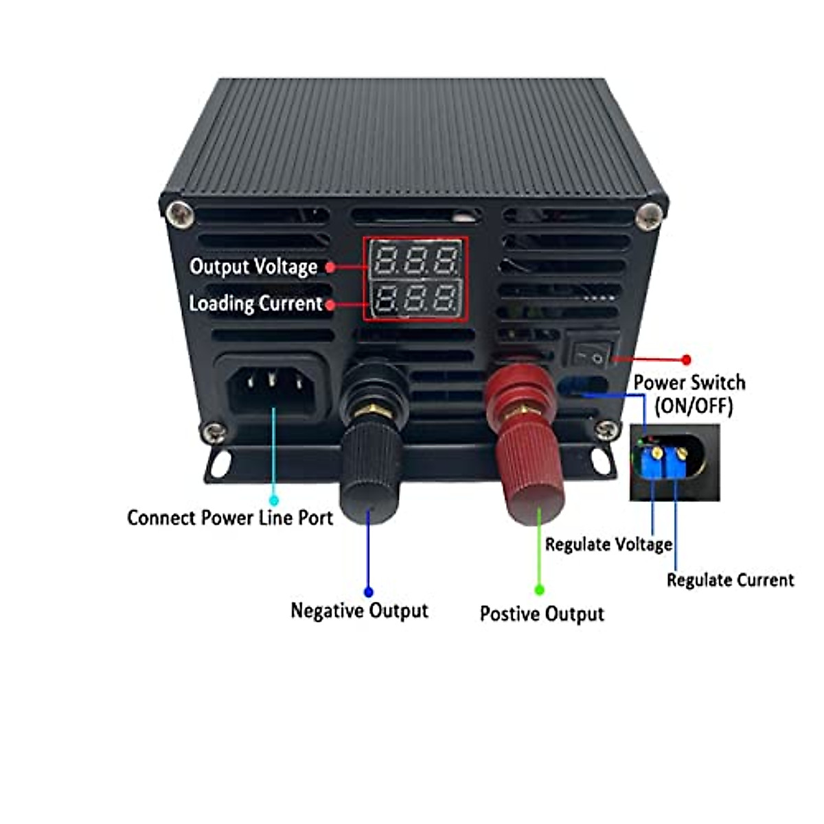 DC Power Supply, Single Output AC to DC 1500W 27V 55a Adjustable for Charging Battery Laboratory 12V Volt Power Supply Unit,Electroplating DIY(15V_1500W)