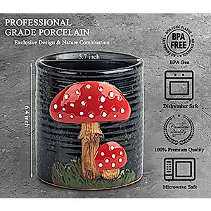 dgudgu Mushroom Kitchen Utensil Holder For Countertop Ceramic Utensil Holder For Kitchen Counter Large Cooking Utensil Utensil Crock Holder Spatula Holder Utensil Organizer For Countertop