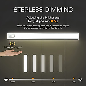 EverBrite 70LED Dimmer Under Cabinet Lighting, Hand Wave Control & Motion Sensor, Magnetic Under Counter Lighting, Ultra Thin LED Light Bar for Closet, Cabinet and Hallway, 300 Lumen, 6000K