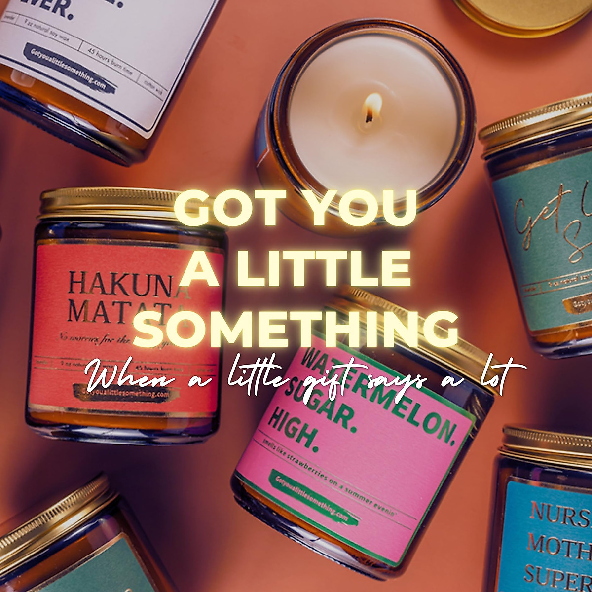 Got You A Little Something Girlfriend Gifts - Lavender Vanilla Candle for Girlfriend ; Birthday Gifts for Girlfriend from Boyfriend, Couples Gift for Her for Anniversary Christmas or Valentines Day