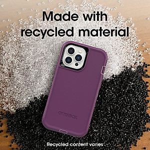 OtterBox iPhone 13 Pro Max & iPhone 12 Pro Max Defender Series Case - HAPPY PURPLE, rugged & durable, with port protection, includes holster clip kickstand
