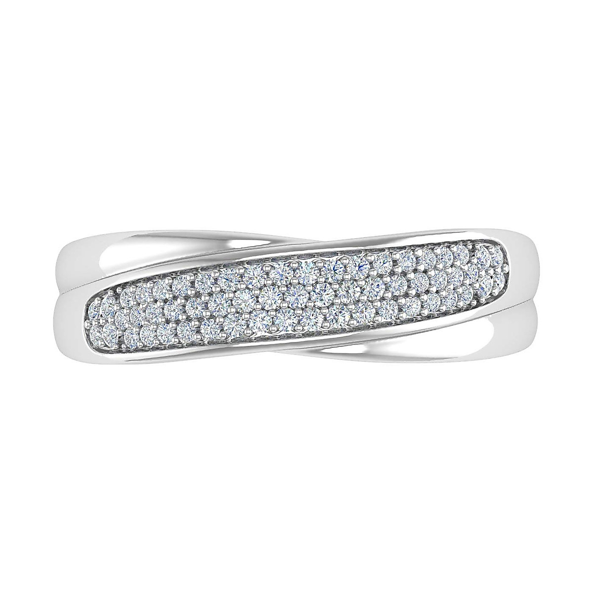 1/4 Carat Diamond Wedding Band Ring in 10K White Gold (Ring Size 7)
