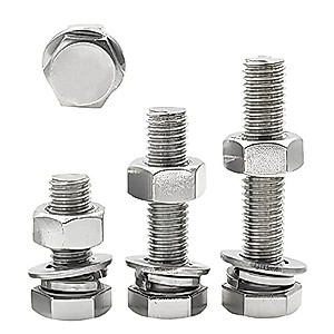 Motorcycle Battery Terminal, 20 Pack M6 x16mm M6 x20mm Motorcycle Battery Terminal Bolt Square Nut Kit, 304 Stainless Steel Battery Screw and Nut, Motorcycle Accessories for ATV Scooter (M6x16mm)