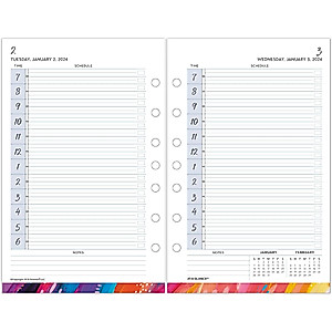 AT-A-GLANCE® EttaVee Daily/Monthly Loose-Leaf Planner Refill Pages, 5-1/2" x 8-1/2", January to December 2024, EV81-125