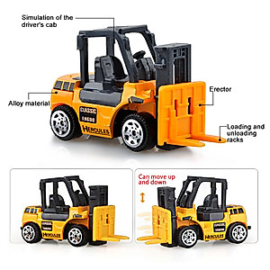 Gimilife Play Vehicles, 6 Set Toy Construction Vehicles, Assorted Trucks Mini Car Toy, Friction Powered Push & Play Engineering Vehicles for Age 3 Years and Up Boys and Girls as Gift