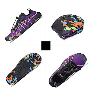 XIDISO Mens Womens Water Shoes Lightweight Quick Dry Barefoot for Swim Diving Surf Aqua Socks Sports Pool Beach Walking Yoga 6 Women/5 Men