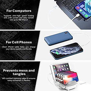 Short Lightning Cable, 7-inch Lightning to USB Cable Compatible with iPhone 14 Max Pro 14 Pro 14 Plus 14 13 12 11 X 8 7 6 5 iPad iPod Airpods