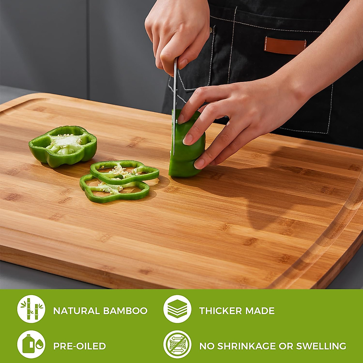 30 x 20 Inch Extra Large Bamboo Cutting Boards - BEZIA 3XL Stove Top Cover Chopping Board - Meat Cutting Board for BBQ - Turkey Carving Board - Extra Large Charcuterie Boards with Juice Groove