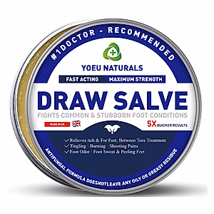 Tea Tree Draw Salve Soothing Cream, Itchy Feet Relief, Jock Itch, Foot Odor, Balls Ringworm, Psoriasis, Eczema, Rash, Dry Cracked Heels, Athlete's Foot, Itching, Burning, Cracking, Scaling Treats
