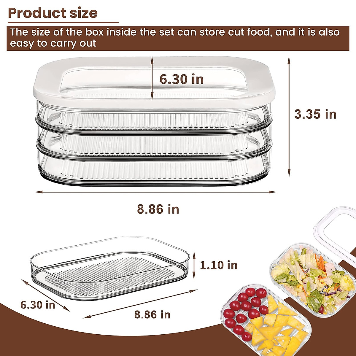 Deli Meat Container for Fridge,Bacon Container for Refrigerator,Lunch Meat Container,Lunch Meat,Fish Slices,Cheese Slices,Bacon